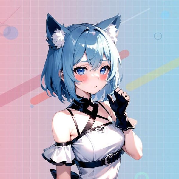 Pngtuber, White Cat Neko Boy 2d Vtuber / Premade & Presetup Model With ...