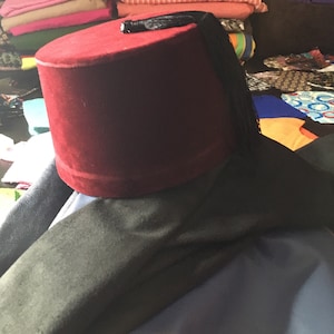 Egyptian Turkish Red Fez Tarboush Hat Black Tassel, Doctor Who Fez Hat ...