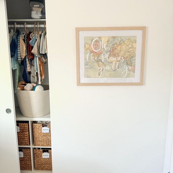 Travel Prints, Inspirational Quote, Travel Quote Wall Art, World Map ...