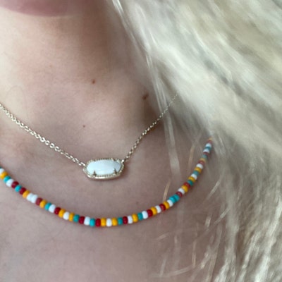 Native White VSCO Waterproof Beaded Choker Necklace, Surf Jewelry ...