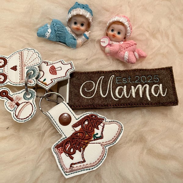 DIGITAL PATTERN, Baby Nappy, Diaper, Key Ring, ITH, 4x4, Embroidery ...