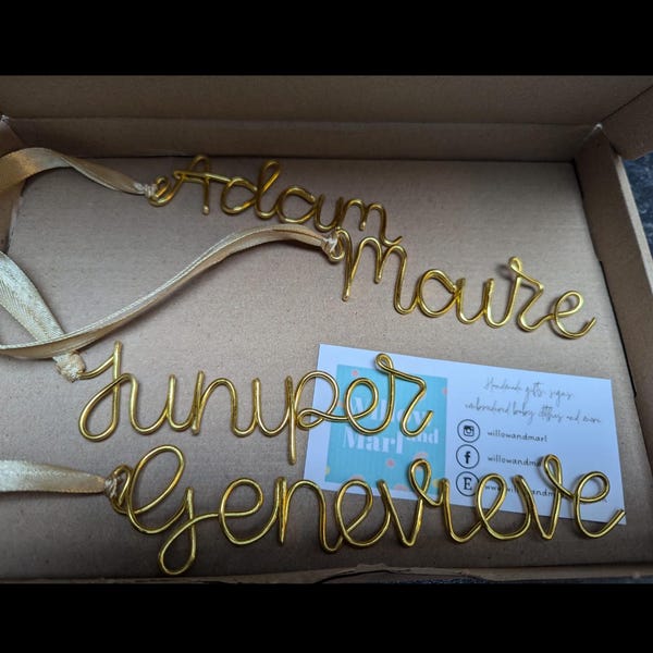 Knitted Names and Words Wool Wire Words Personalised Wall Decor Signs ...