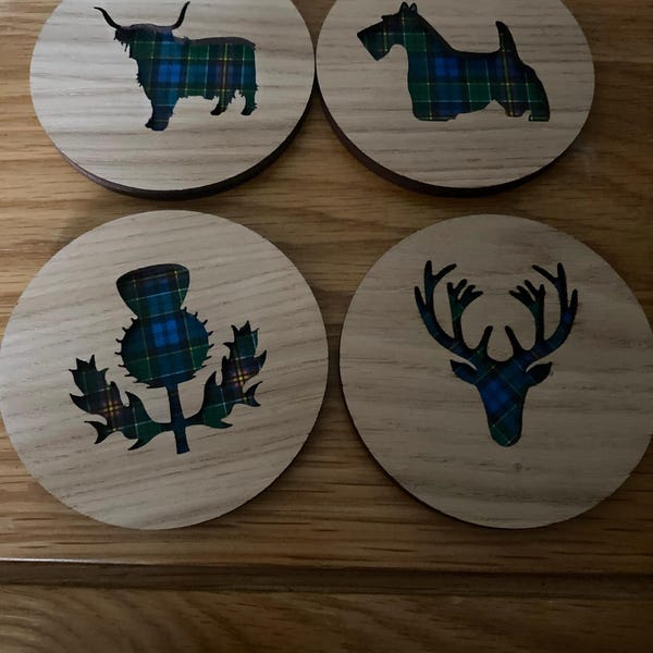Wooden Scottish Coasters - Etsy