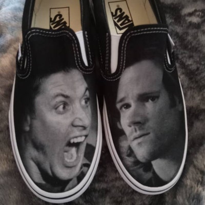 Custom Point Break Inspired Black Slip on Vans keanu Reeves / Patrick ...