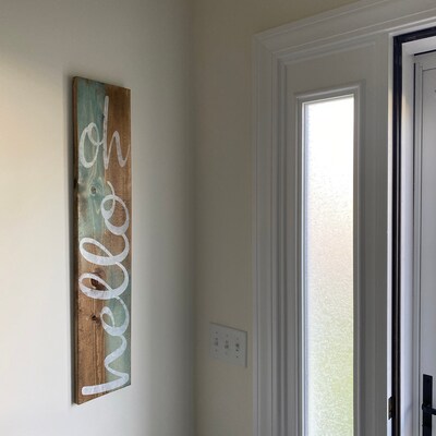 Oh Hello Sign / Welcome Sign / Teal Sign / Hello Sign / Farmhouse Sign ...