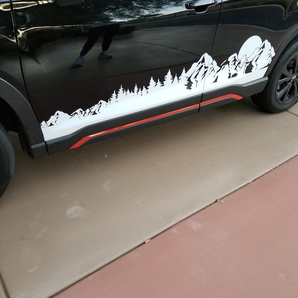 Sun Mountain Trees, Side Body, Side Graphics, Car Side Graphics, Full ...