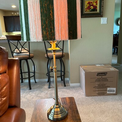 Reproduction of Clear Antique Pressed Glass Oil Lamp With Beaded ...