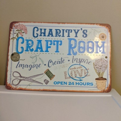 Tin Personalized Craft Room Sign 8 X 12 or 12 X 18 Use Indoor/outdoor ...