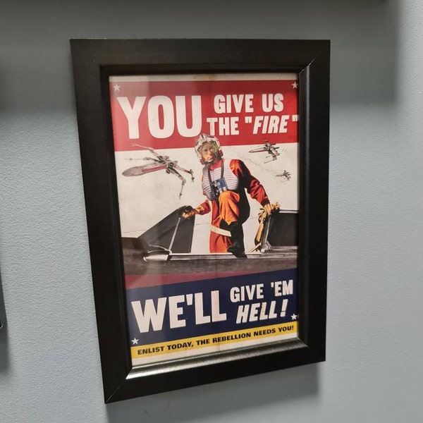 Star Wars Inspired Rebel X-wings Give 'em Hell WWII Vintage Propaganda ...