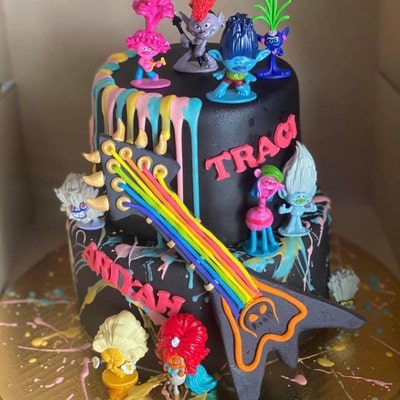 Trolls World Tour Movie Deluxe Cake Toppers Cupcake Decorations 14 Set ...