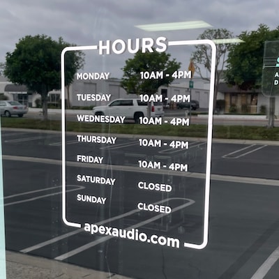 Custom Store Hours Vinyl Decal, Hours of Operation, Restaurant Window ...