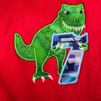 T-rex Dinosaur Birthday Numbers WHOLE Set 1 9 Machine Embroidery ...