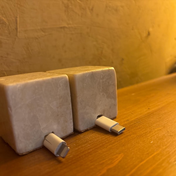 Marble Cube Cable Holder/ Cable Management Holder/cable Organiser/desk ...