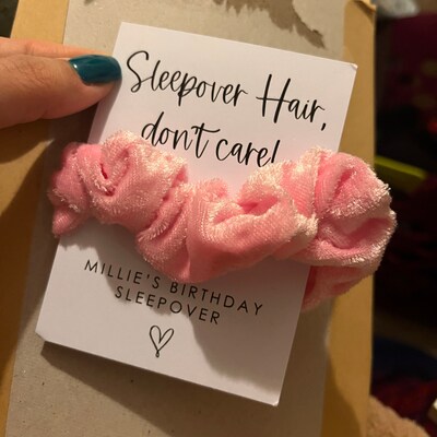 Personalized Sleepover Hair Dont Care Scrunchie, Sleepover Party Bag ...