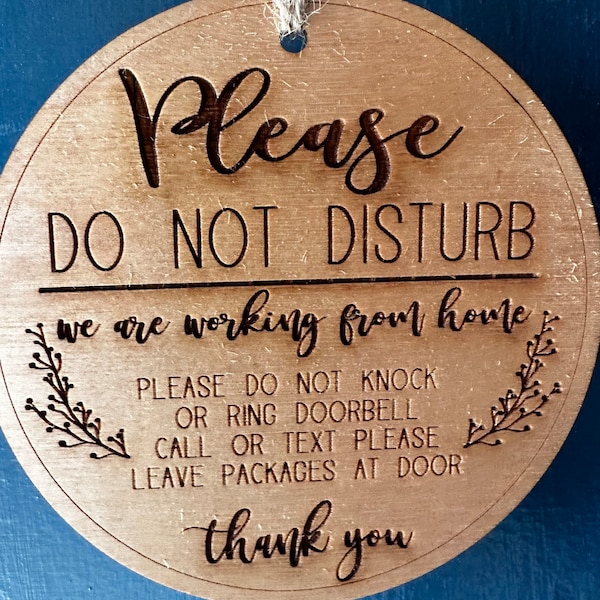 Working From Home Sign, Please Do Not Disturb, No Soliciting Sign, Door ...