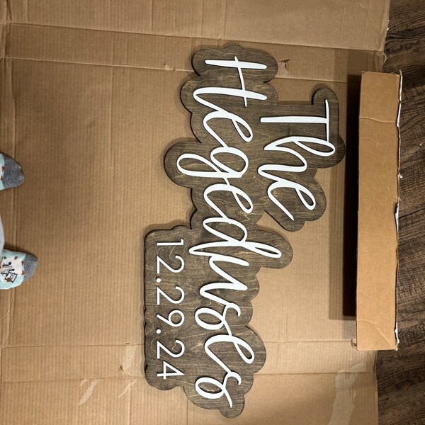 Large Last Name Sign, Cut Out Last Name Sign, Wedding Name Sign, Double ...