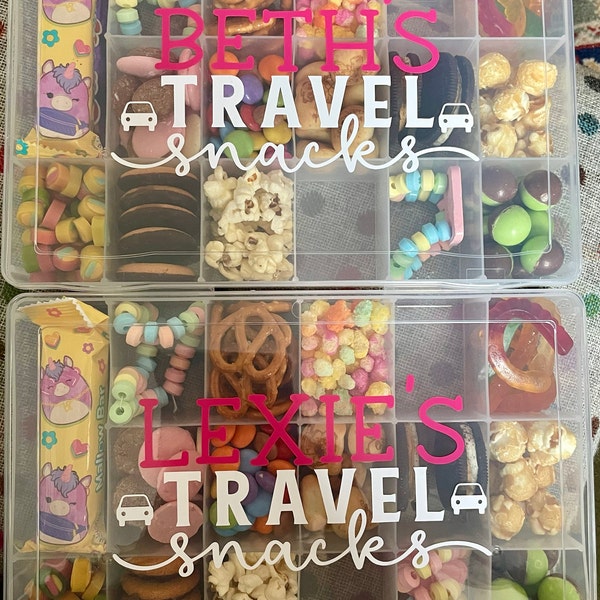 Personalised Travel Snacks Box | FOOD SAFE | Plane Snacks | Road Trip ...
