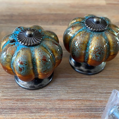1pcs Pumpkin Knobs Ceramic Knobs Dresser Knob Drawer / Cabinet Handle ...