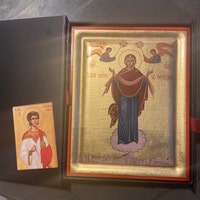 Jesus Christ Orthodox Handcrafted Icon GOLD LEAVES Background in ...