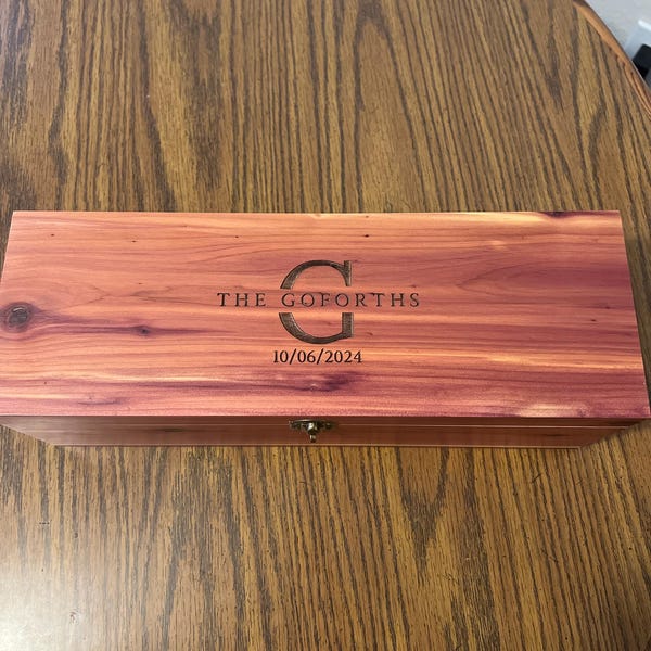 The Perfect Box 12 X 8 Engraved Wood Box With Lock, Engraved Cedar Box ...