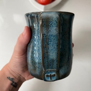 Pottery Mug, Rutile Blue on Dark Clay Wheel Thrown Stoneware made to ...