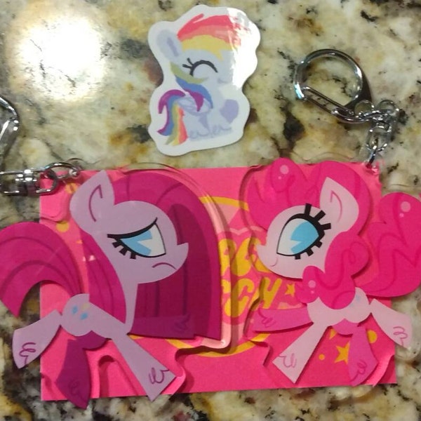 Pinkie Pie Acrylic Charm Keychain - Etsy