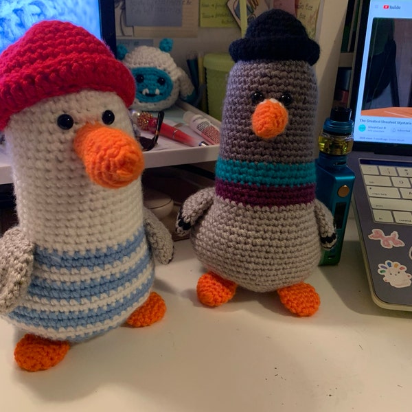 Gus and Mr Umbridge the Bird Buddies - Pigeon and Seagull Amigurumi PDF ...