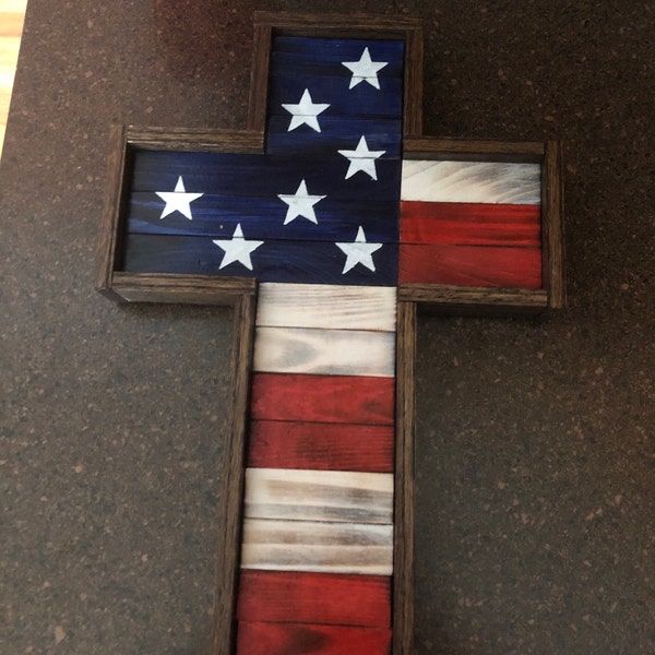 American Flag Cross - Etsy