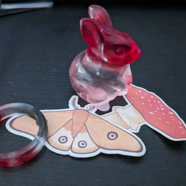 Vampire Resin Ring, Red and Black Resin Ring, Gothic Blood Red Witchy ...