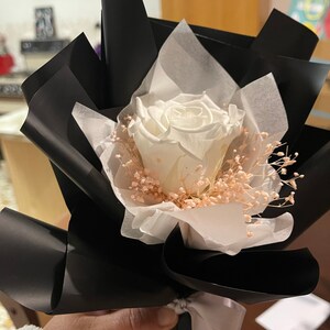 Preserved Single Light Pink Rose Arrangement / Little Rose Flower ...