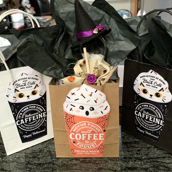 Halloween Coffee Gift Card Printable, Teacher Gift, Staff Gift ...