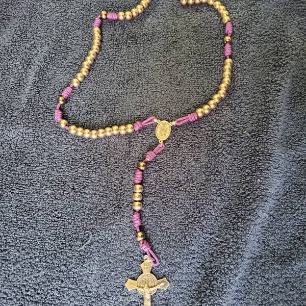 Indestructible Rosary - Heavy-duty Gunmetal Beads and 2.5" Benedict ...