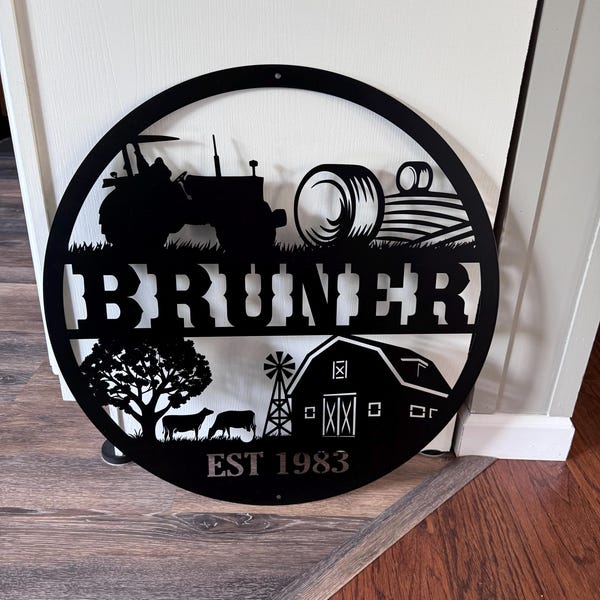 Personalized Farm Scene Sign - Your Name - Your Wording - Etsy