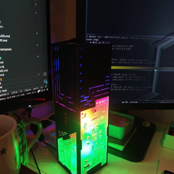Circuit Board Desk Lamp | Cyber Style Night Light | Lantern Gift for ...