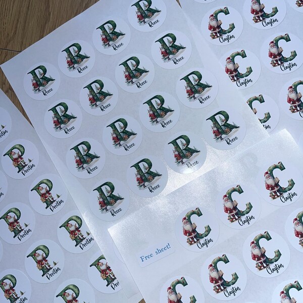 Personalised Christmas Stickers, Name Stickers, Christmas Labels ...