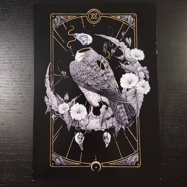 Celestial Raven Bird Wings Illustration Art Painting Print, Astrology ...