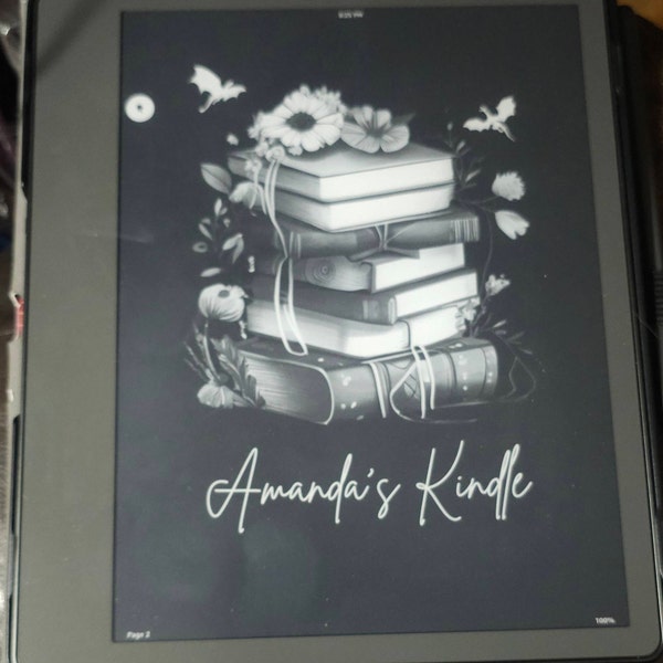 Custom Kindle Lock Screen, Book Stack Romantasy Kindle Screen Saver ...