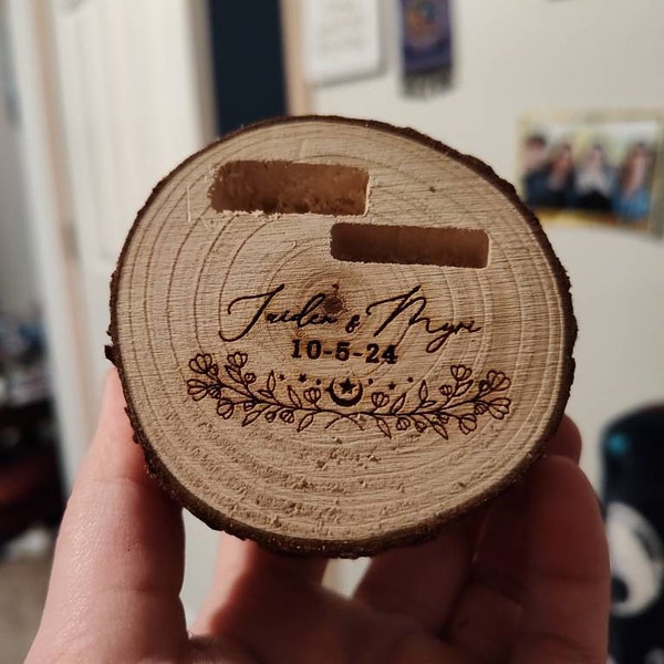 Tree Stump Wedding Ring Box, Tree Stump Ring Bearer Box, Double ...