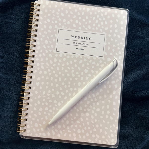 Foliage Block Print Custom Personalized Wedding Planner Book ...