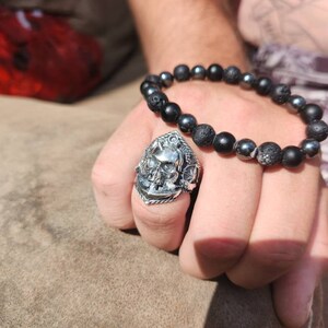 13 Mm Wide Cherub Orthodox Christian Men's Ring Band, Chi Rho ...