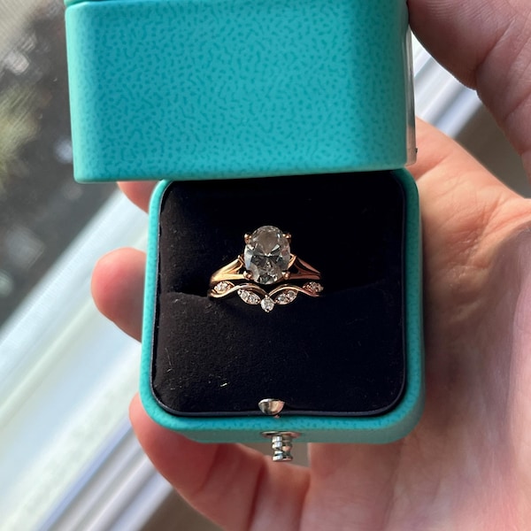 Rose Gold Diamond Curved Wedding Band - Olive Branch Moissanite Promise ...