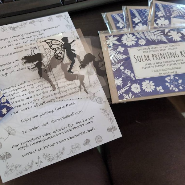 DIY Solar Printing Kit , Craft Kit , Cyanotype , Kit , Solar Printing ...