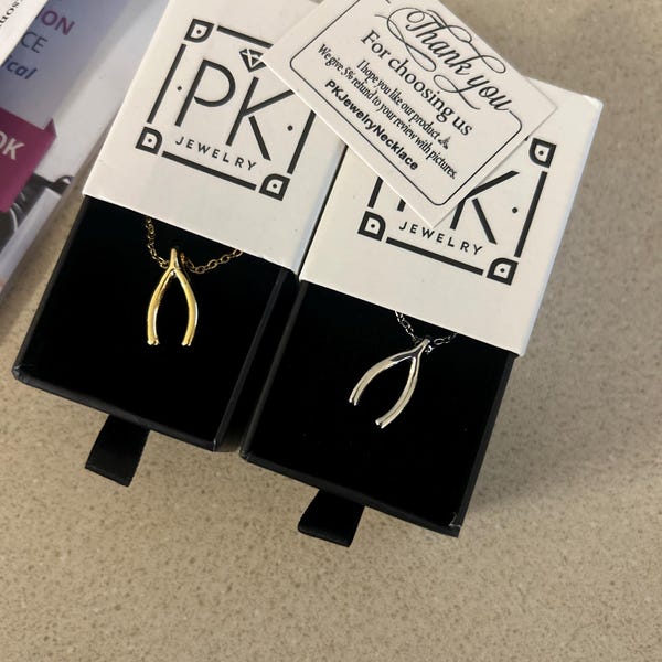 Gold Plated Wishbone Necklace, Tiny Wishbone Necklace, Good Luck ...