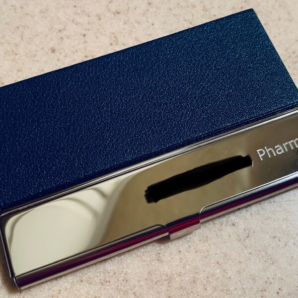 Personalized Business Card Holder in Text Handwritten Logo Laser ...