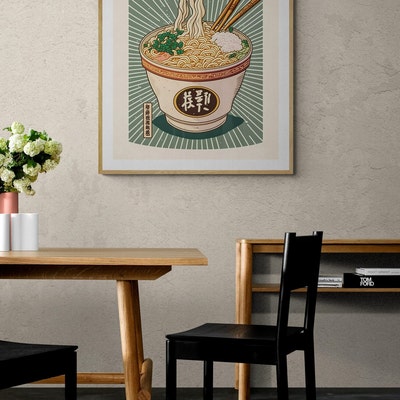 Japanese RAMEN PRINT Printable, Ramen Bowl Poster by Inkable, Ukiyo-e ...