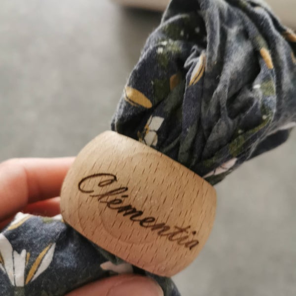 Rond de serviette en bois personnalisé prénom, anneau personnalisé en ...