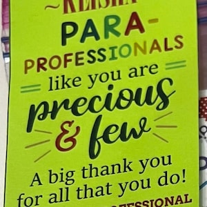 Paraprofessional Day Gift Tag Printable / Paraprofessionals Thank You ...
