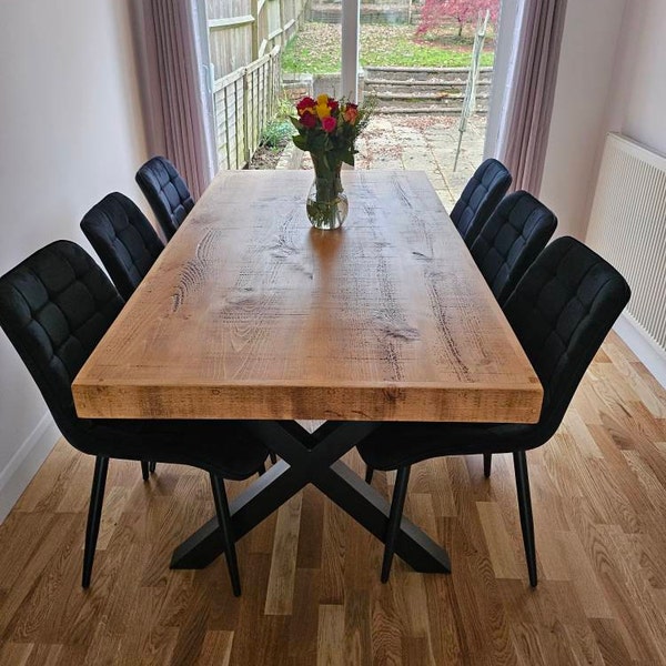Farmer XF Chunky Dining Table Rustic Natural Wood - Industrial XF ...