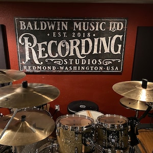 Record Label Company Sign Personalized Family Name Vinyl Turntable ...