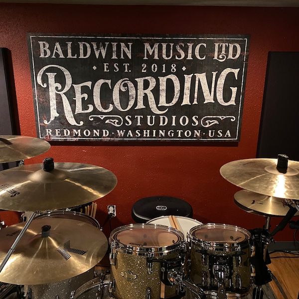 Record Label Company Sign Personalized Family Name Vinyl Turntable ...